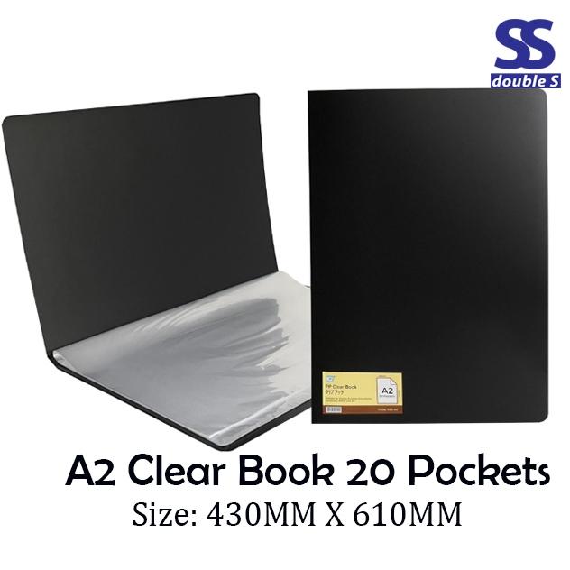 A2 PP Clear Book 20's /Black Colour/430MM X 610MM | Shopee Malaysia