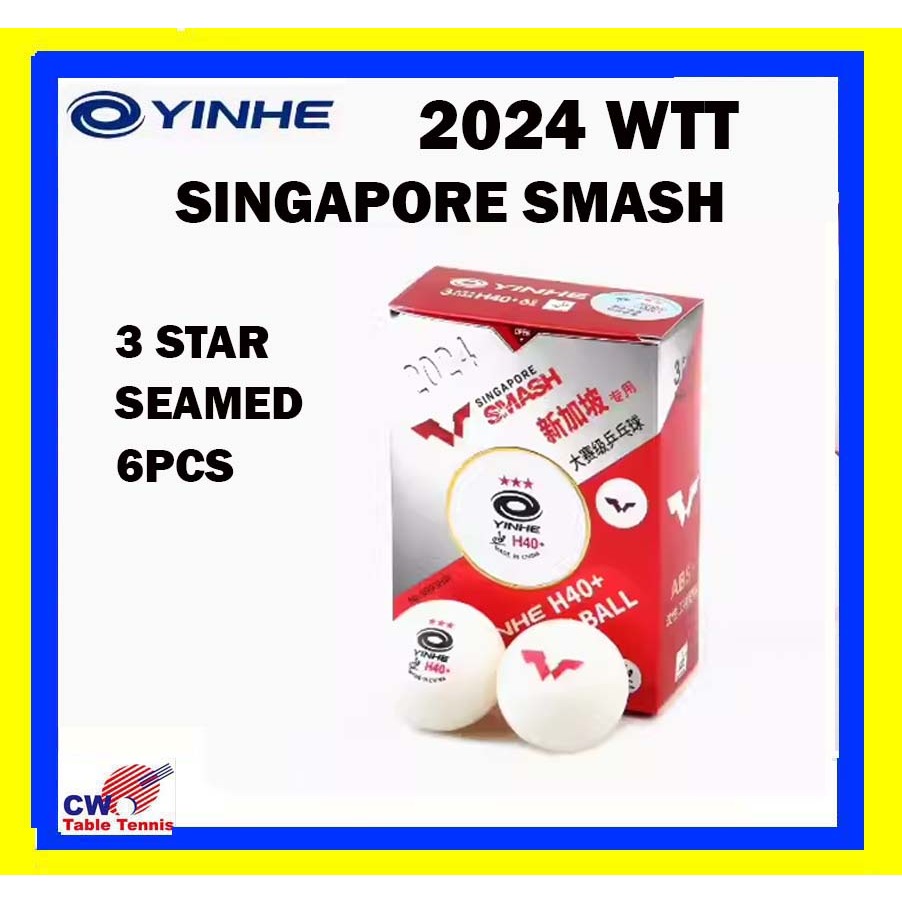 YINHE H40+ 2024 SINGAPORE SMASH WTT BALL 3 STAR TABLE TENNIS BALLS PING PONG BOLA | Shopee Malaysia