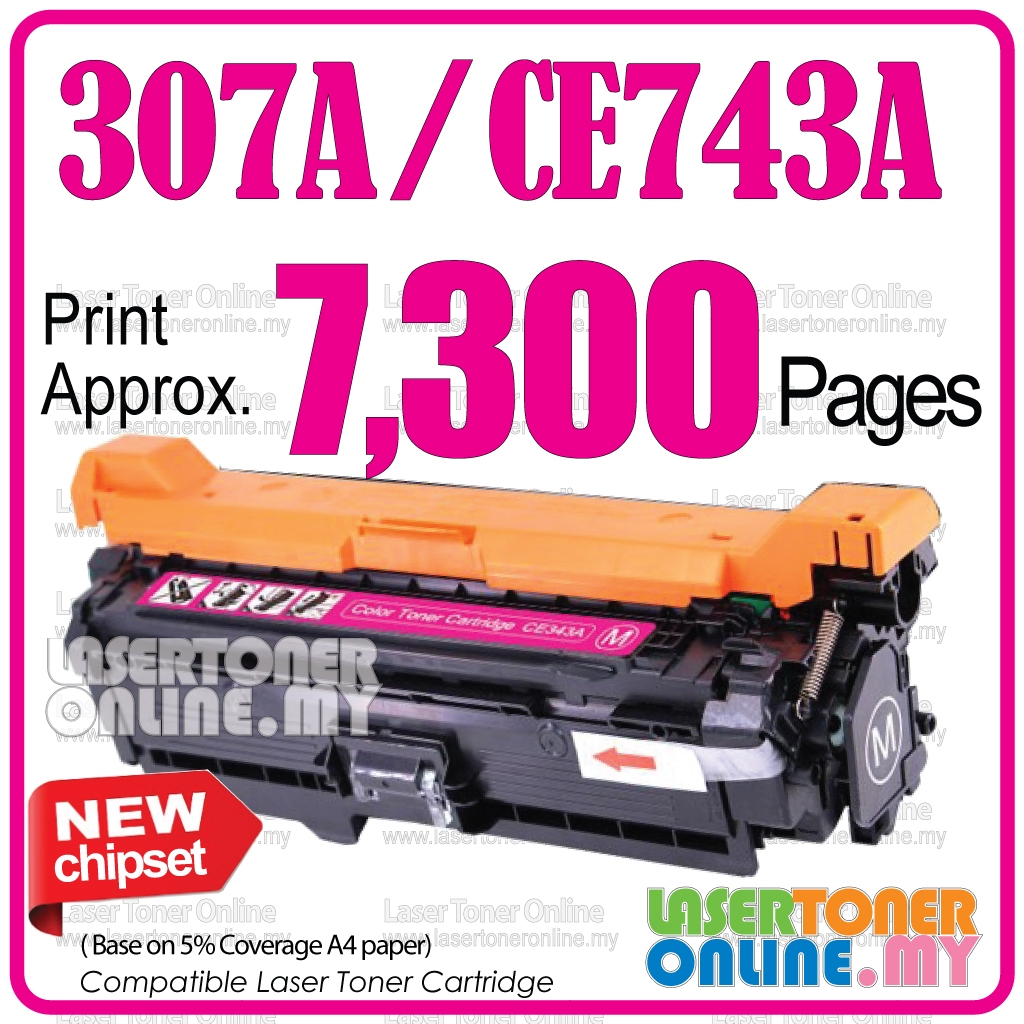 Compatible to HP 307A HP307A CE740A CE741A Color LaserJet CP5225 ...
