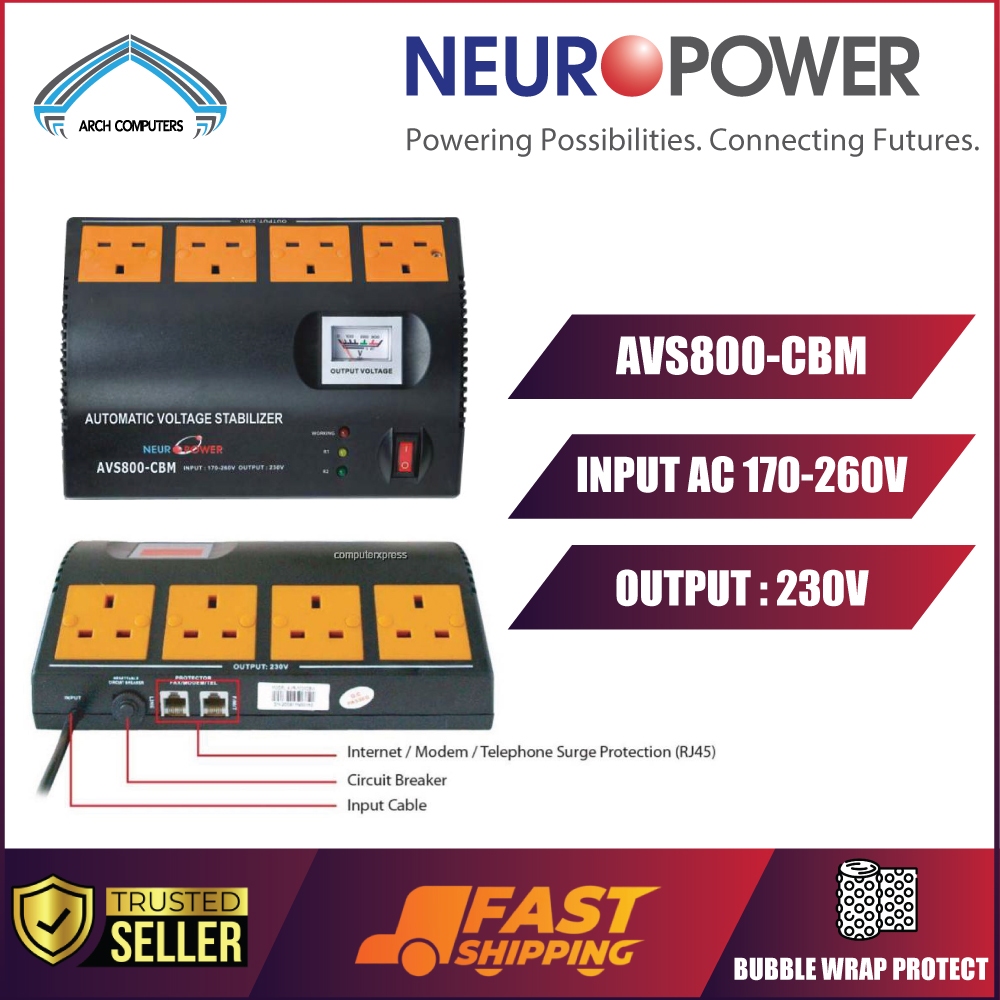 [READY STOCK] NEW NEUROPOWER AVS800-CBM AUTOMATIC VOLTAGE STABILIZER ...