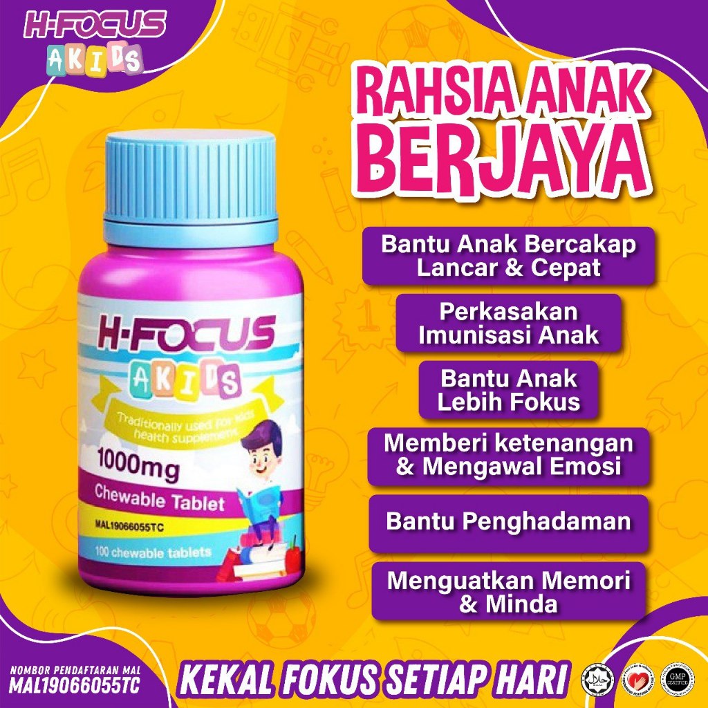 (100 Biji) H-Focus HQ 100 Tablet (RM500 akan dipulangkan sekiranya fake ...