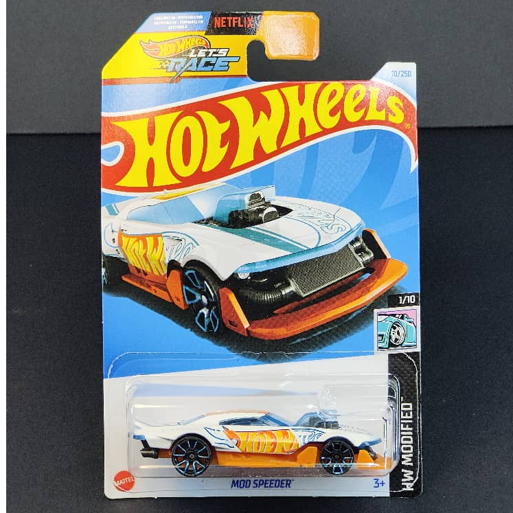 Hot Wheels Mod Speeder "Netflix Let's Race" - White (10/250 - 2024 - HW ...