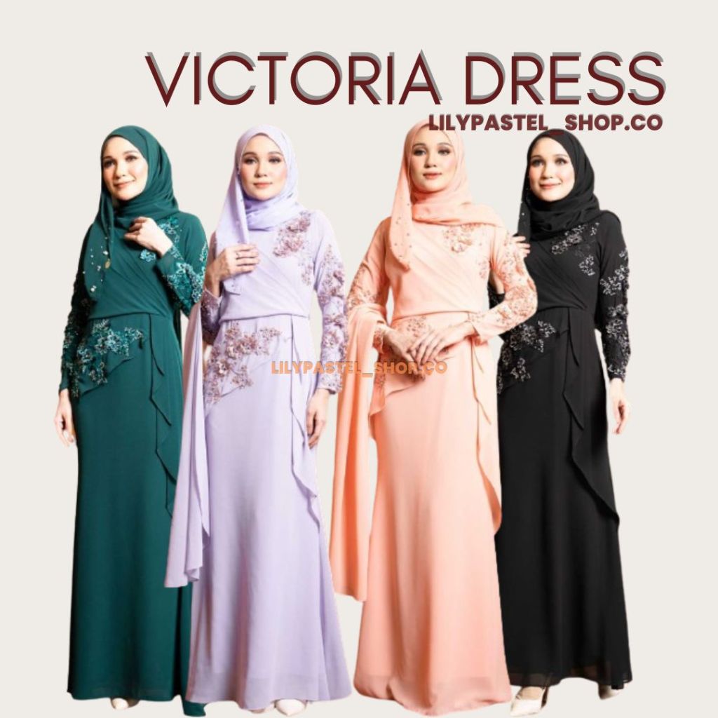 READY STOCK- Victoria Dress - Fully Chiffon Georgette with Full Lining ...