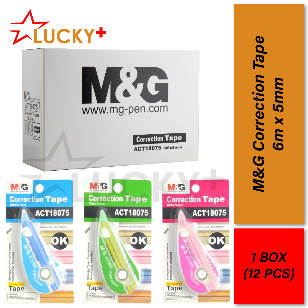 M&G Addict Correction Tape 5mm x 6m ACT18075 (1box x 12'pcs) | Shopee ...