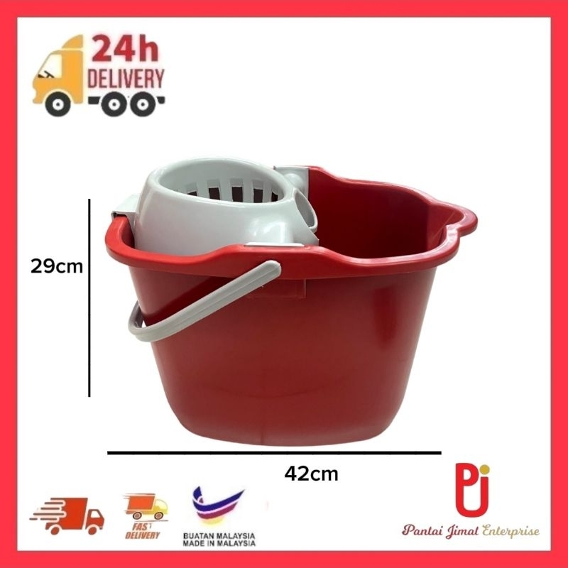 Baldi Mop/ Tong Mop Plastik/ Plastic Mop Bucket With Wheel 17.5Liter ...
