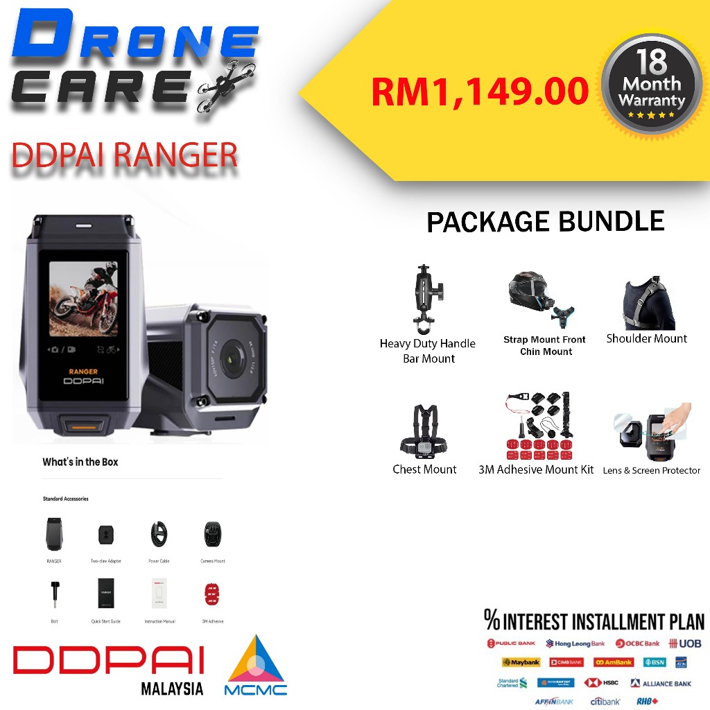 ***Ready Stock*** DDPAI Ranger Riding Camera, 4K HD riding camera ...