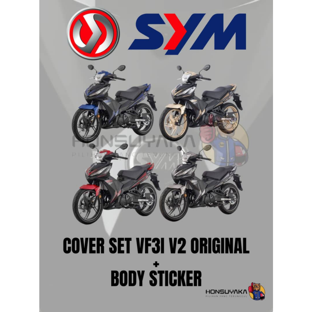 ORIGINAL COVER SET FOR SYM VF3I V2 WITH STICKER | Shopee Malaysia