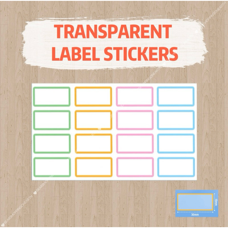 TRANSPARENT LABEL STICKERS (one sheet) | Shopee Malaysia