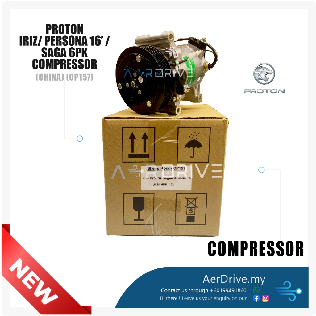 PROTON IRIZ/SAGA/PERSONA 14' UCM 6PK 12V COMPRESSOR CP157 | Shopee Malaysia