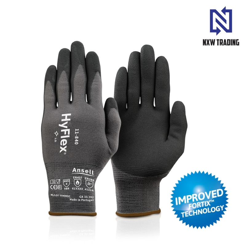 ANSELL HYFLEX® 11-840 NITRILE-COATED GLOVE [1 PAIR] | Shopee Malaysia