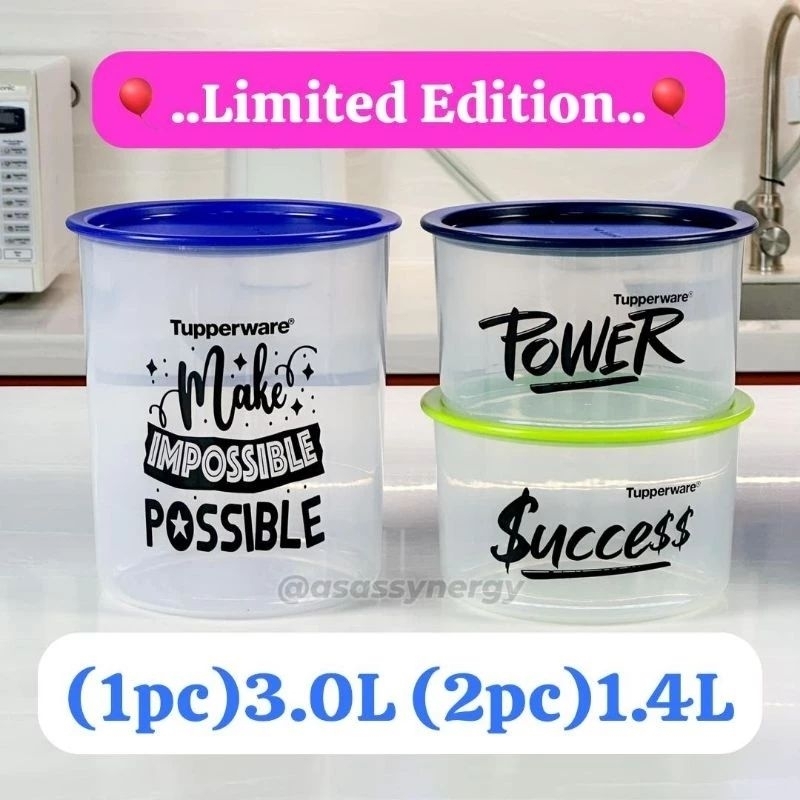 🔥ONE TOUCH LIMITED EDITION 3L(1) 1.4L(2)🔥💯 ORIGINAL TUPPERWARE BRANDS ...
