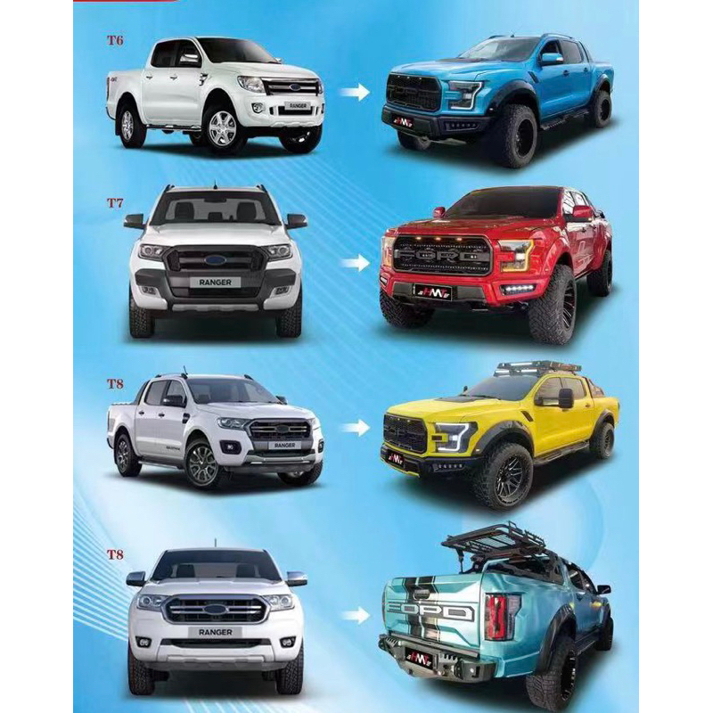Ford Ranger T6 T7 T8 Convert V1 F150 Bodykit Bumper P | Shopee Malaysia