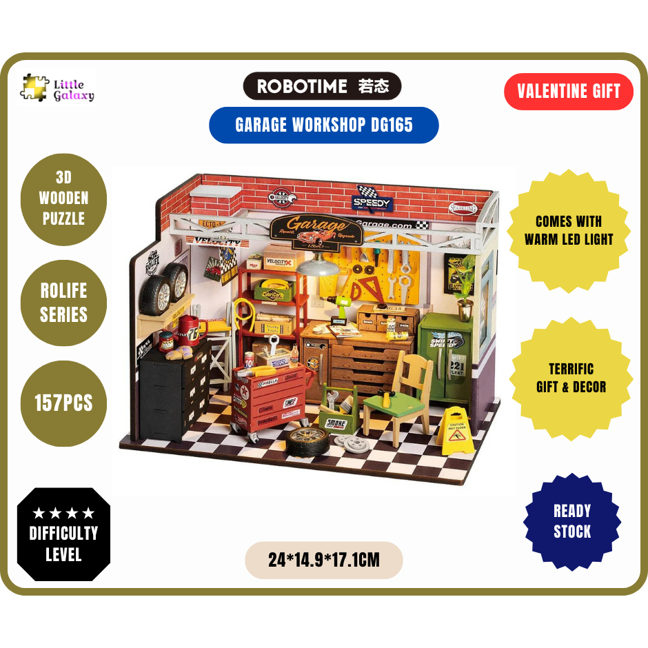 [Ready Stock] Robotime Rolife 3D DIY Miniature House Kit Garage ...