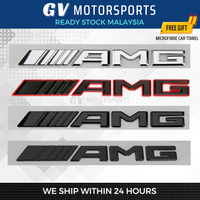 READY STOCK Mercedes-Benz AMG Logo Car Rear Trunk Body Decal Emblem ...