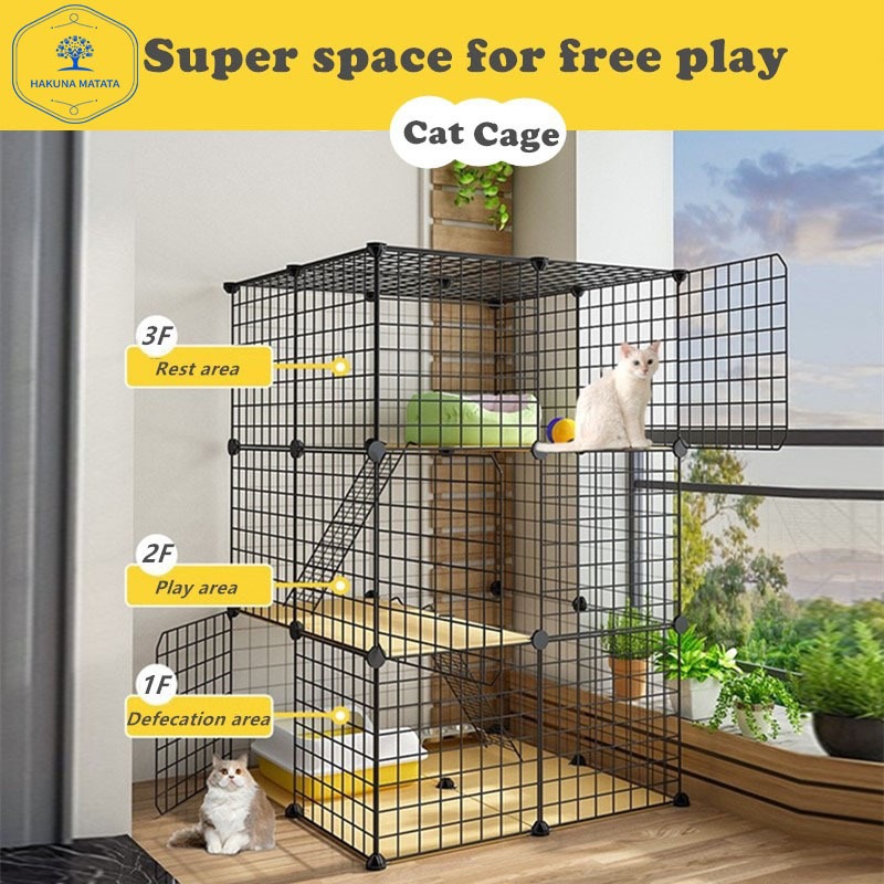 Pet Stackable Dog Cat Rabbit Cage Easy Assemble Kitten Pet Cage Pet ...