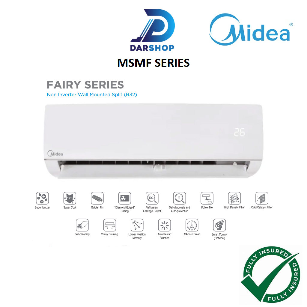 Midea MSMF Series 1HP 1.5HP 2HP 2.5HP Non Inverter Air Conditioner ...