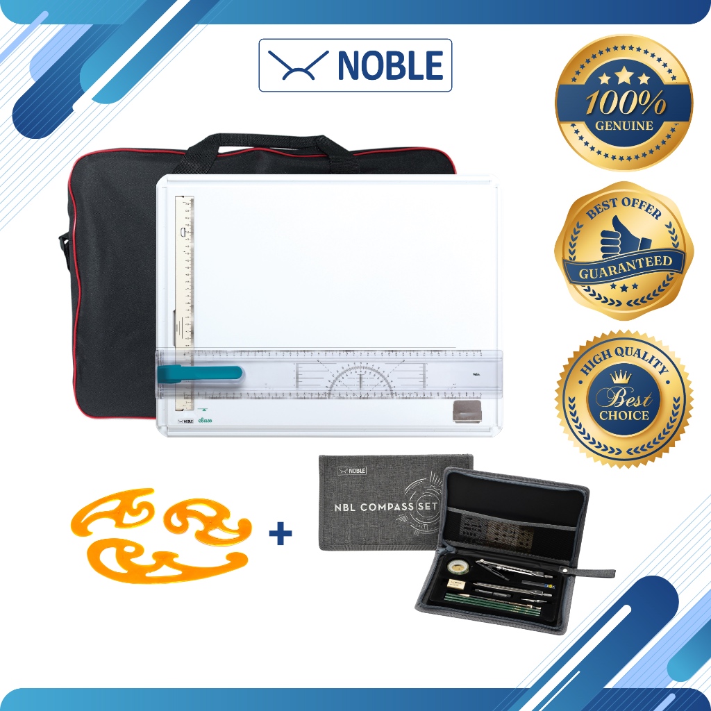 [Bundle Deal] NOBLE Graphic A3 Drawing Board (Single-End Ruler) + NBL ...