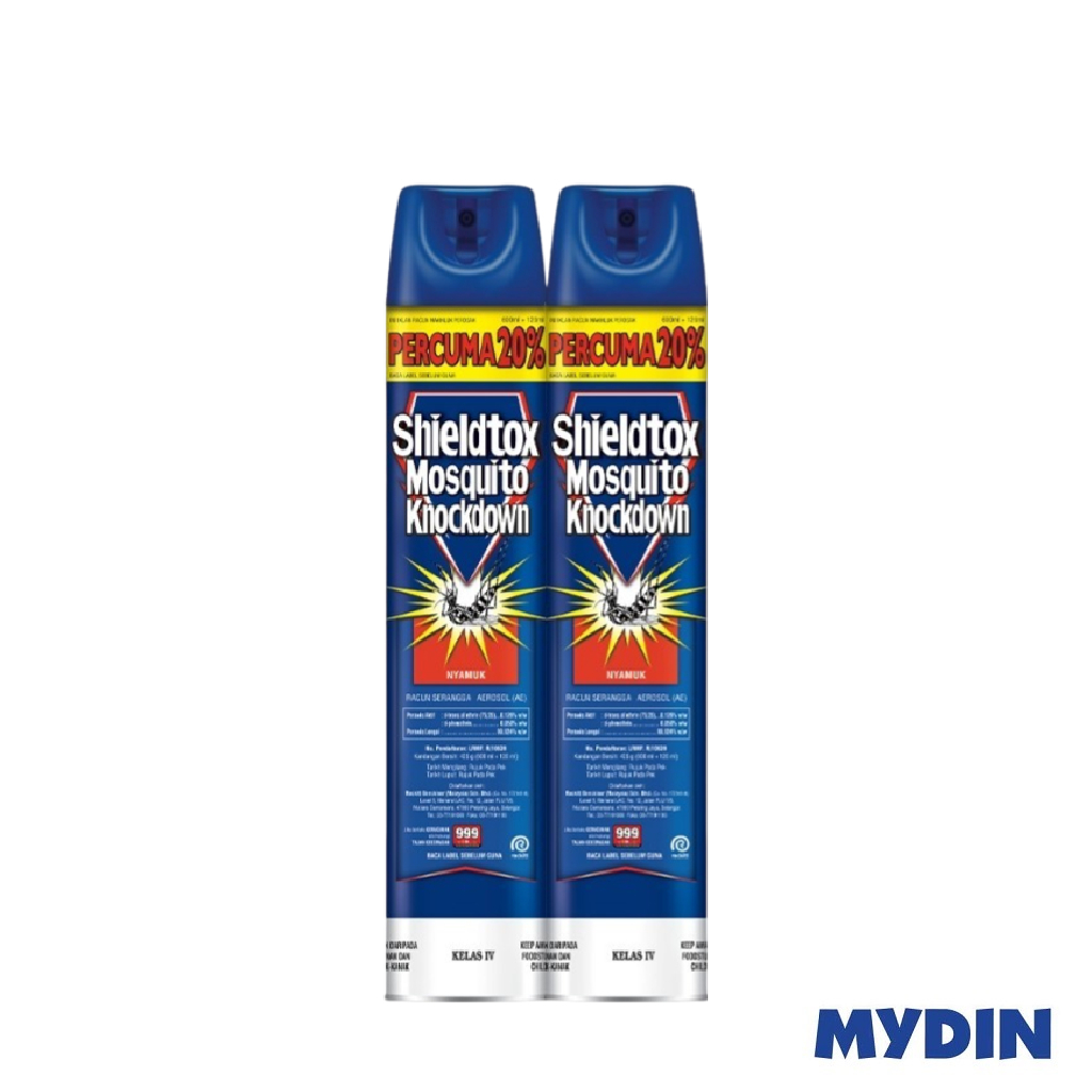 Shieldtox Mosquito Knockdown Twin Pack FOC 20% (2 x 600ml) | Shopee ...