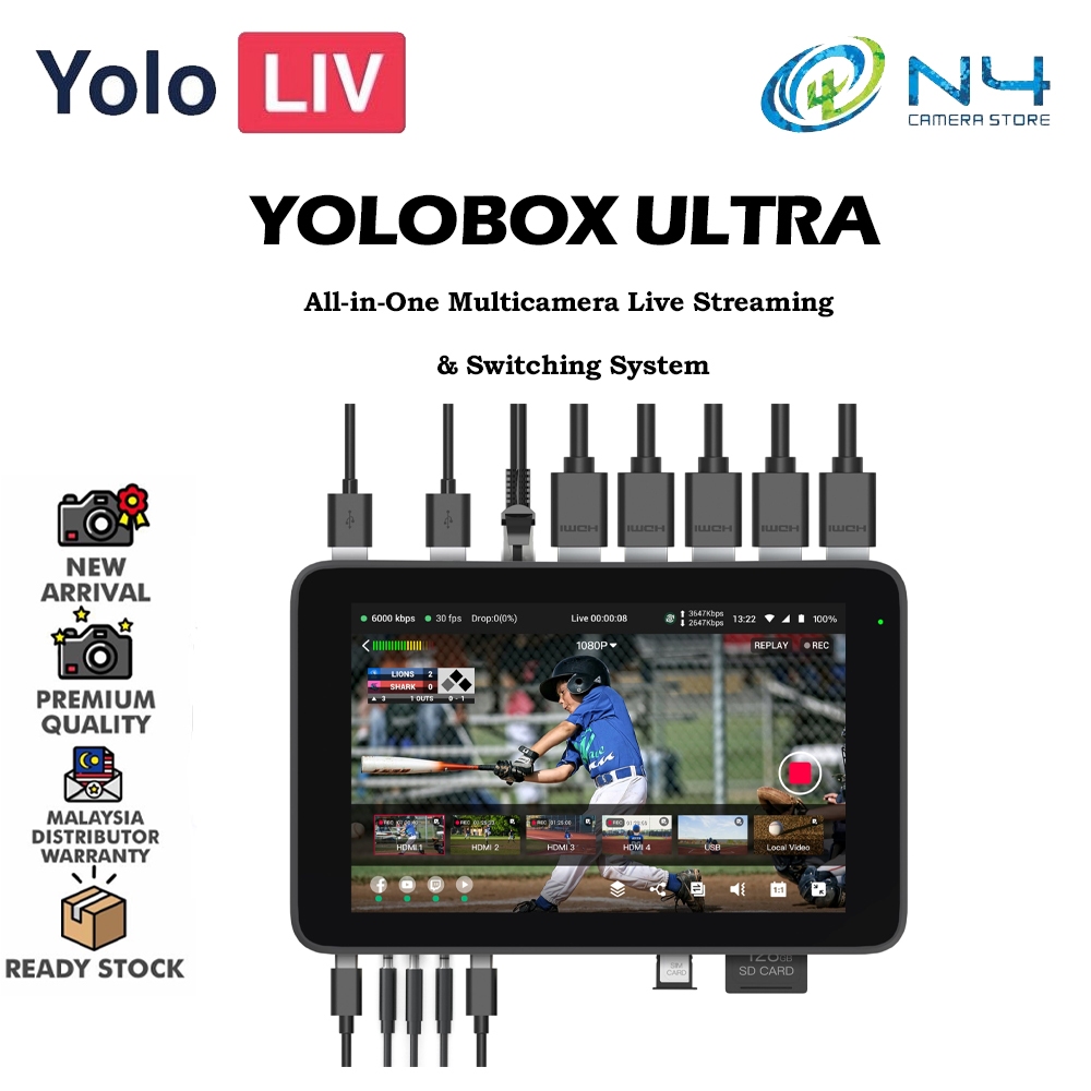 YoloLiv YoloBox Ultra Portable Multi-Camera Encoder Switcher Monitor ...
