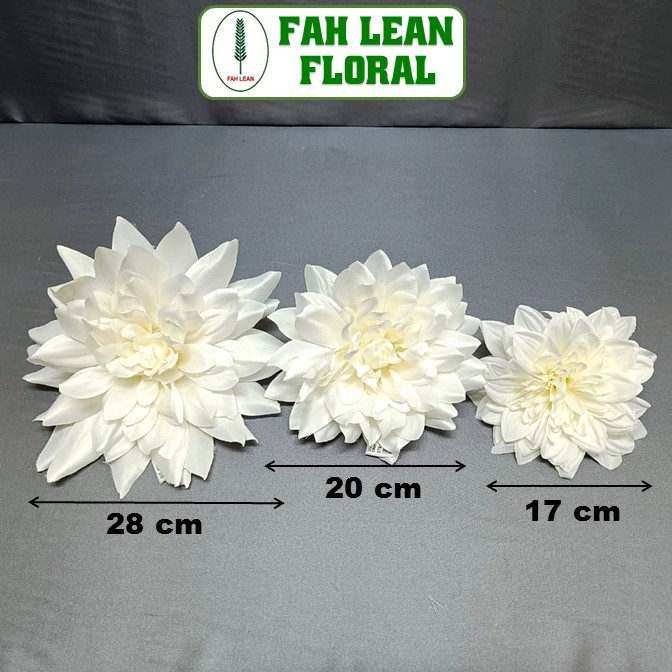 Artificial Satin Dahlia Flower Head 28cm 20cm 17cm / Bunga Hiasan Pelamin Hantaran Wall ...