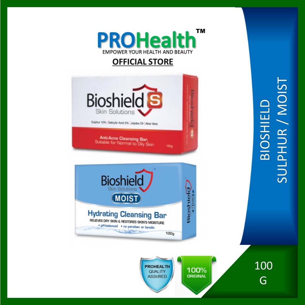 BIOSHIELD S Anti-Acne / MOIST Cleansing Bar (100g) EXPIRY:01/2026 | Shopee Malaysia