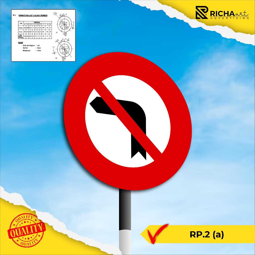 3MM ACP PAPAN TANDA RP.2 (600X600MM) STANDARD TRAFFIC ROAD SIGN JKR ...
