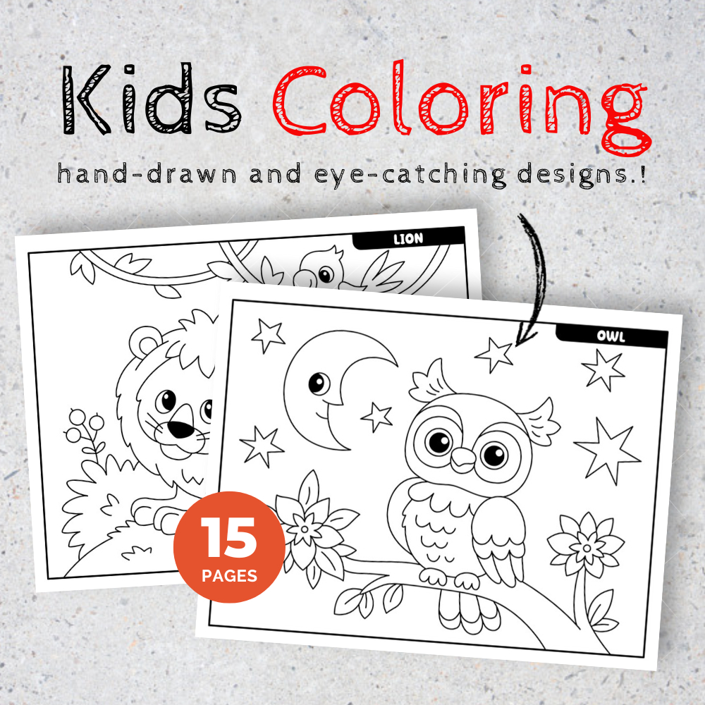 (PDF) Coloring Pages - Wild Animal Coloring Pages for Kids - 15 Pages ...