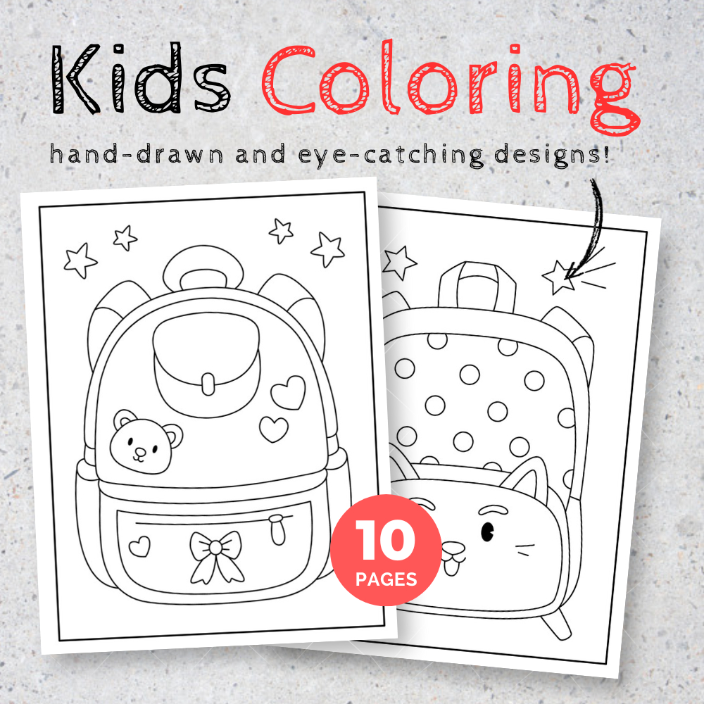 (PDF) Coloring Pages - School Bag Coloring Pages Vol-1 - 10 Pages ...