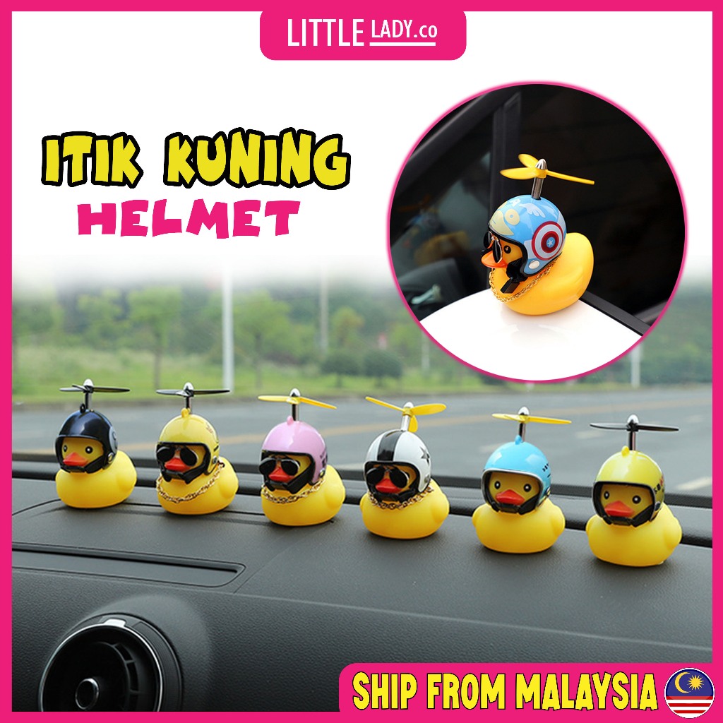 Little Yellow Itik Kuning Motor Duck Helmet Little Duckie Viral Patung ...