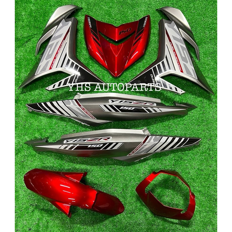 Coverset Y15 Y15ZR V1/V2 Merah Silver First Model Merah Silver Purba ...