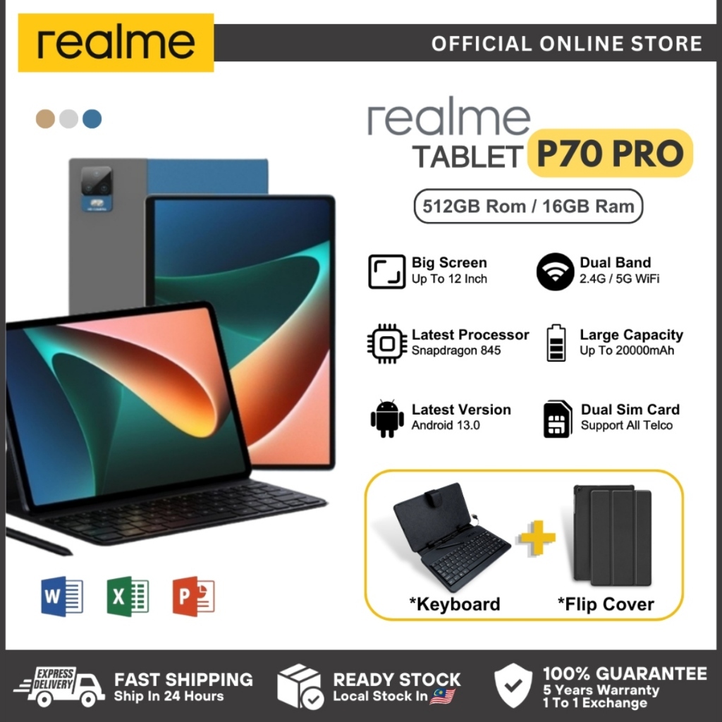 NEW 2024 | Realme pad P70 PRO Tablet (16GB RAM + 512GB ROM ...