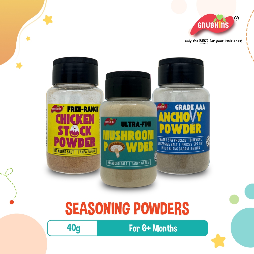 Gnubkins Seasoning Powders for 6M+, 3 Types (Anchovy, Chicken Stock ...