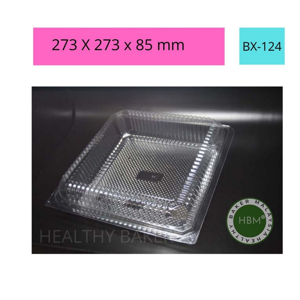 BX-124 (10PCS / SET) 9" (Refer descr) Plastic Square Bakery Container ...