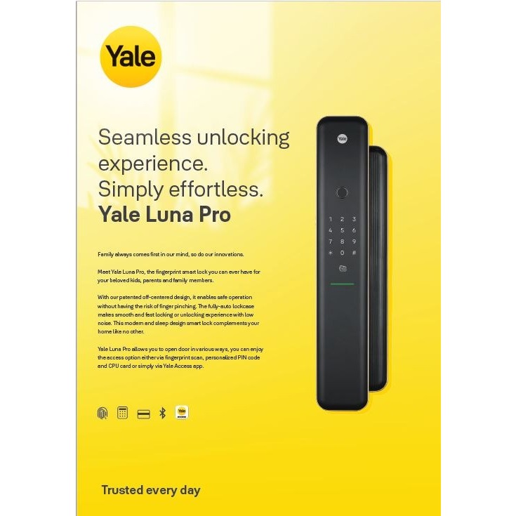 Yale Luna Pro Plus Digital Push & Pull Entrance Mortice Door Lock ...