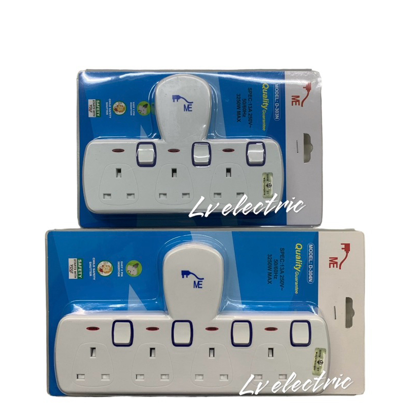Sirim Me D 303n D 304 3 Way 4way T Adaport 3pin Socket Extension Plug Neon Indicator Sirim