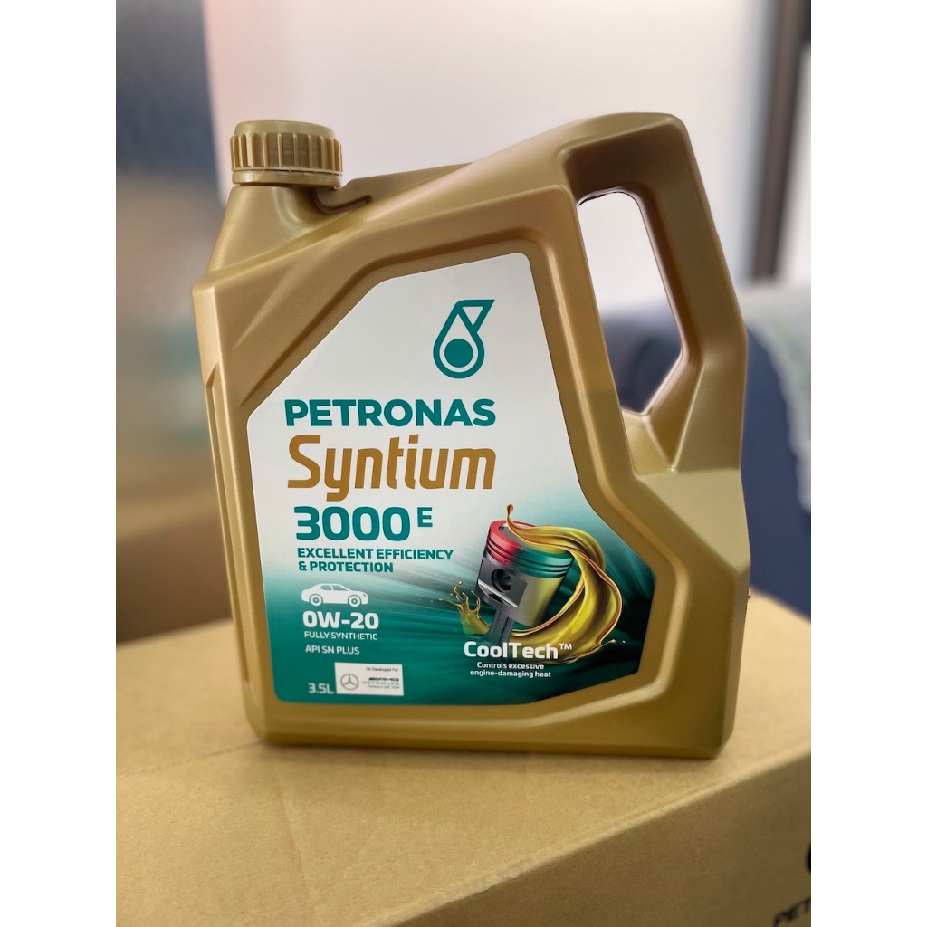 (MALAYSIA) PETRONAS Syntium 3000 E 0W-20 (3.5L) Fully Synthetic Bezza ...
