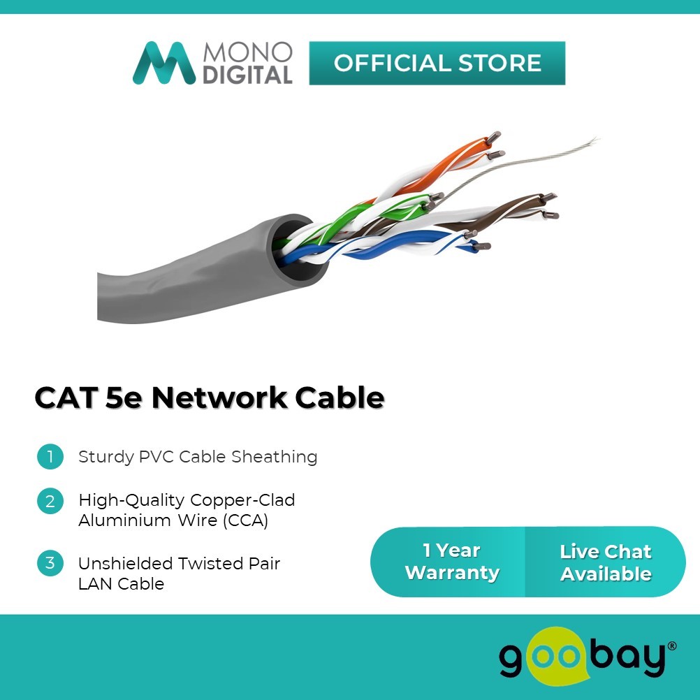 GooBay CAT 5e Network U/UTP CCA Cable (100M) | Shopee Malaysia