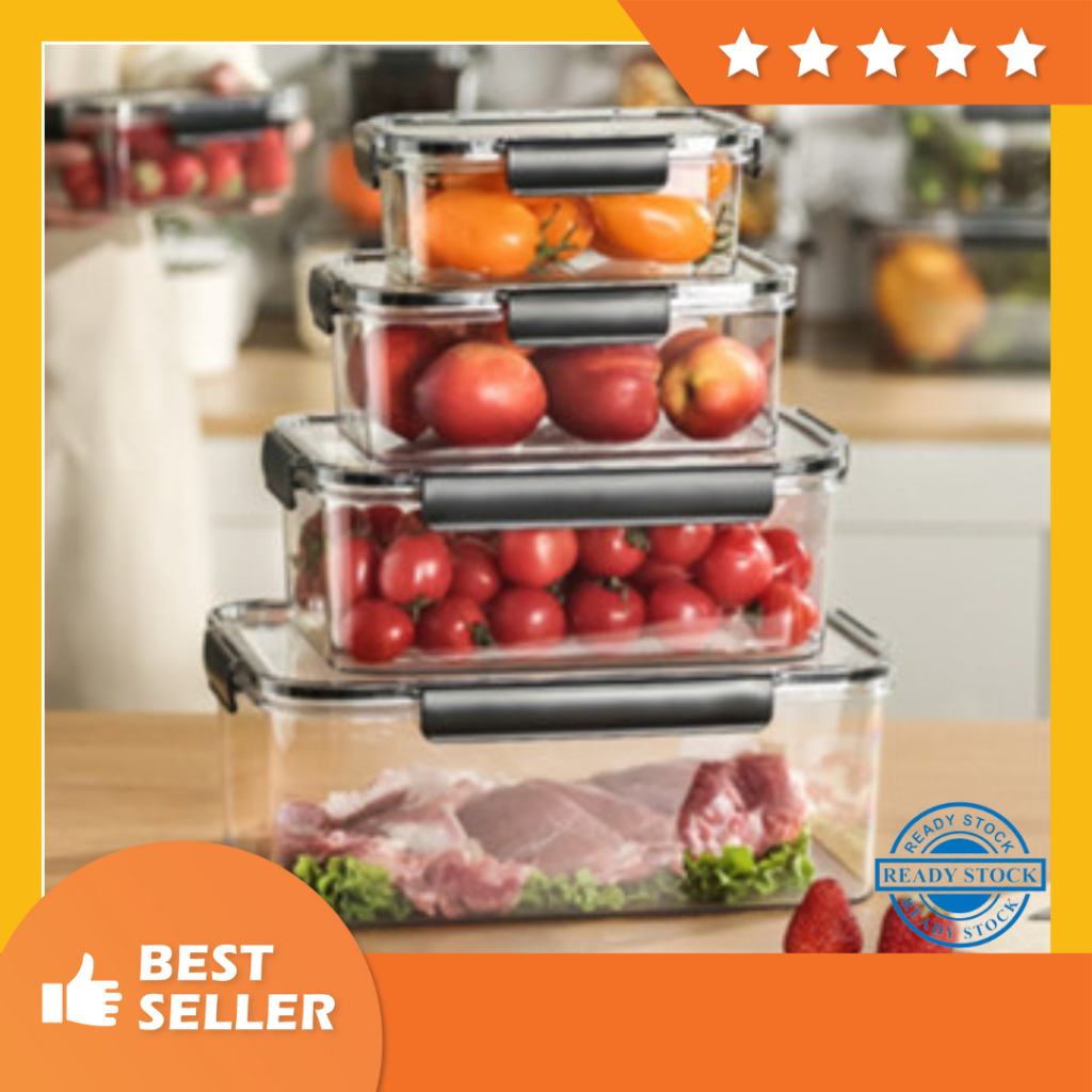 Transparent Plastic Clear Food Container with Anti-Leaking Lid - 2.9L ...