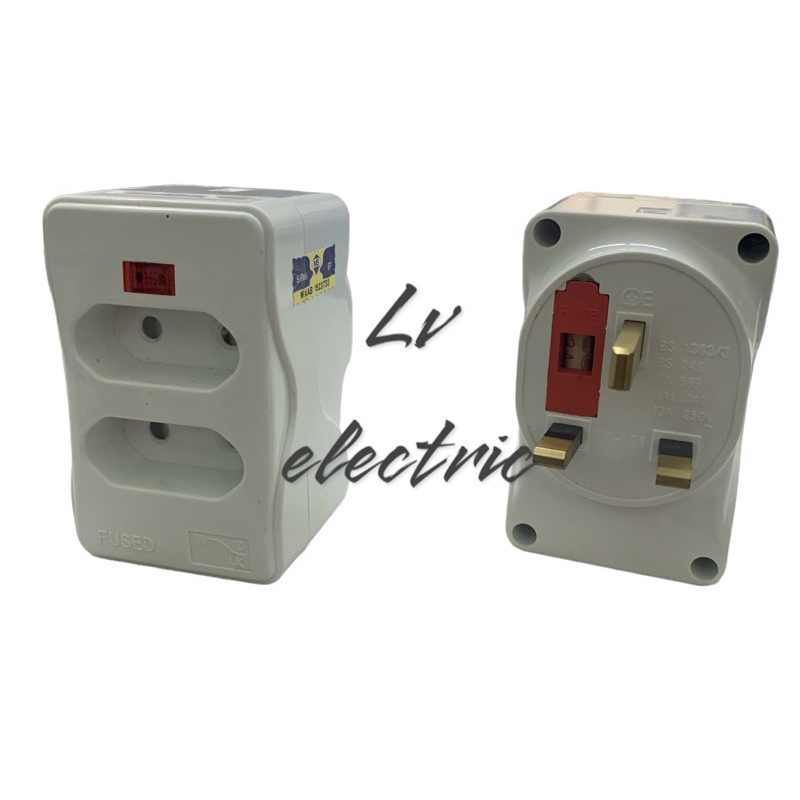 13AMP 3WAY ADAPTOR NEON SIRIM (centre 2pin 2way) | Shopee Malaysia