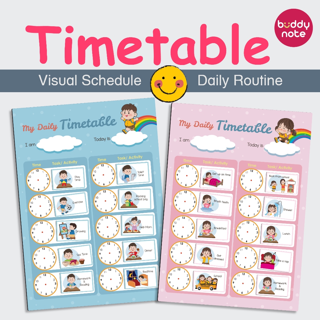 Daily Routine for children/ Visual Schedule/ Magnetic Sticker Timetable ...