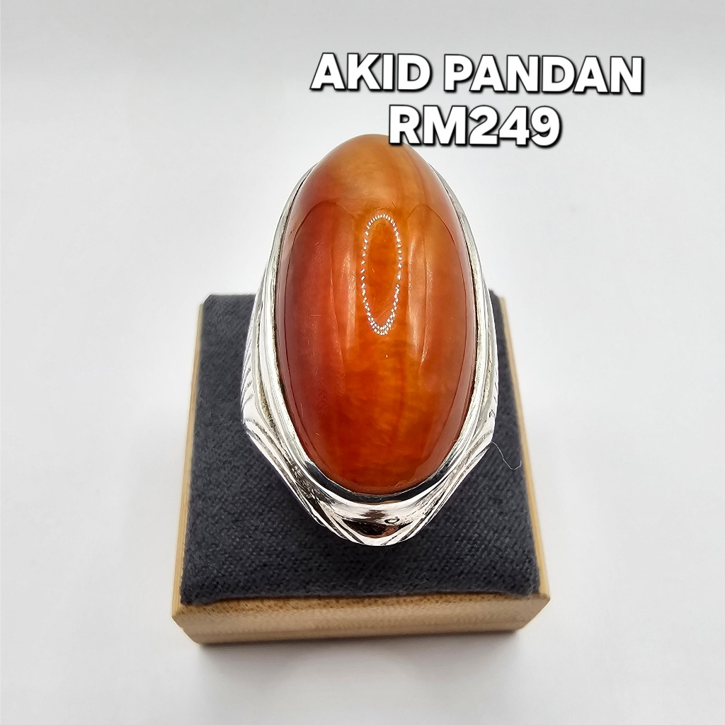 Cincin Perak Akik Pandan Original 925 (Silver Ring 925) (Cincin batu ...