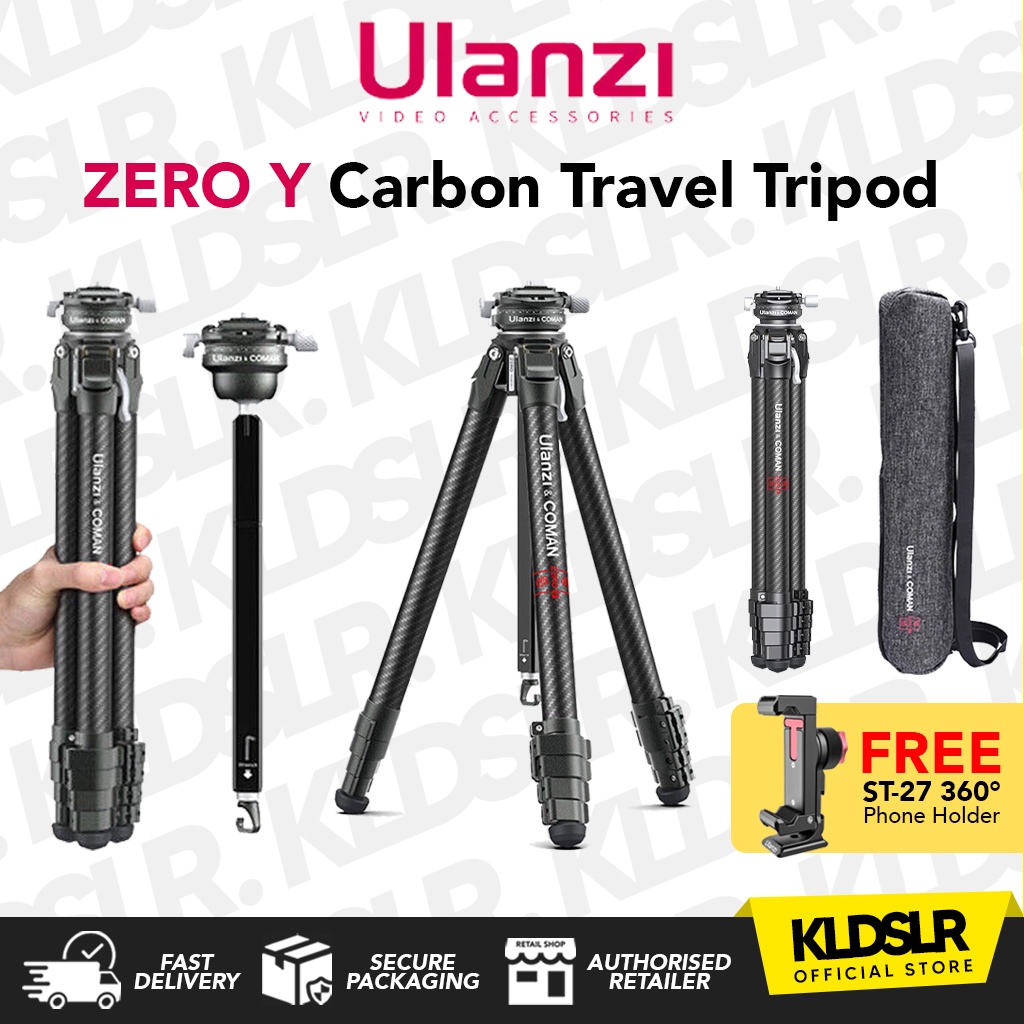 Ulanzi Coman ZERO Y Lightweight Travel Tripod Full Carbon Fiber Outdoor ...