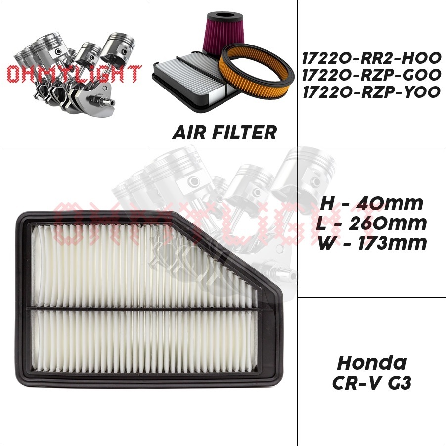 O.E.M Air Filter 17220-RZP-G00 (Honda CR-V) | Shopee Malaysia