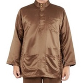 BAJU MELAYU HELAI DEWASA BAJU MELAYU CEKAK MUSANG DARK BROWN BAJU ...