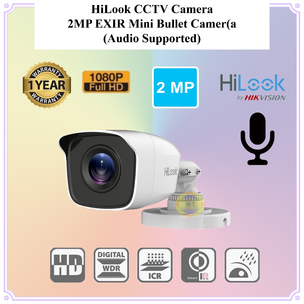 HiLook THC-B120-PS 2MP Audio Fixed Mini Bullet Camera HiLook CCTV ...
