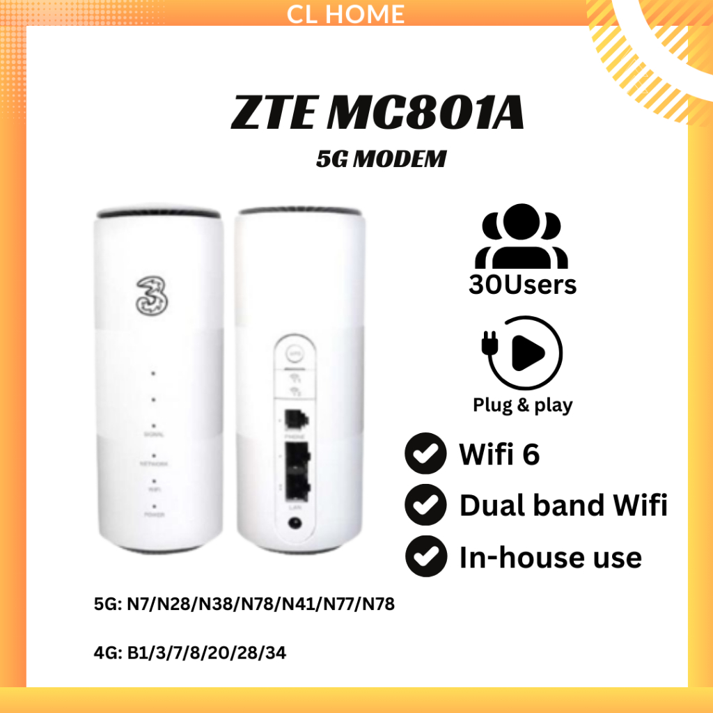 ZTE MC801A 5G 3.8Gbps 4G+ LTE CAT20 Unlocked Wireless Gateway Modem ...