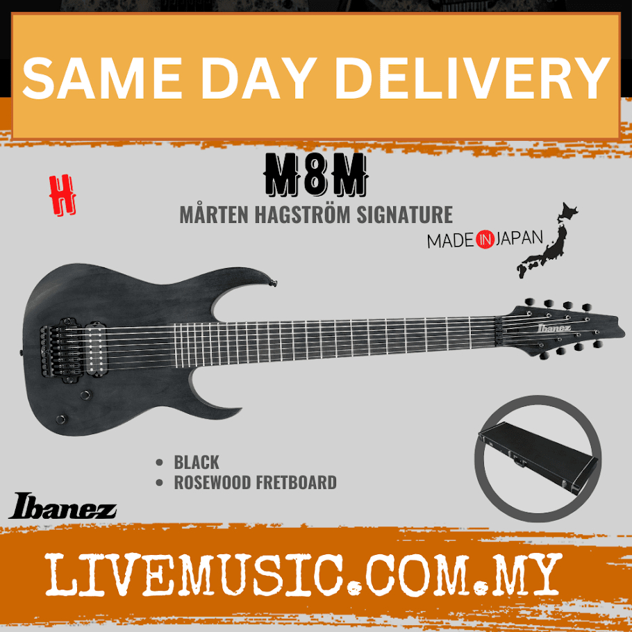 Ibanez M8M-BK Meshuggah Signature 8-String Electric Guitar w/Case ...