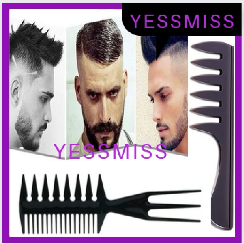 YESSMISS Men Styling Long Handle Comb Wide Tooth Double Side Comb Fish ...