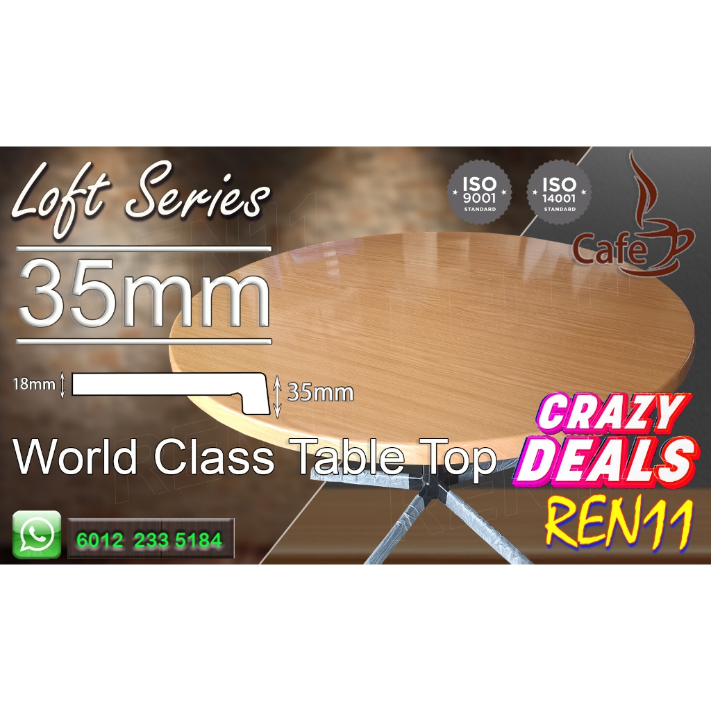 Round Cafe Table,Restoran Furniture ,Meja Makan, Solid Table Top ,White ...