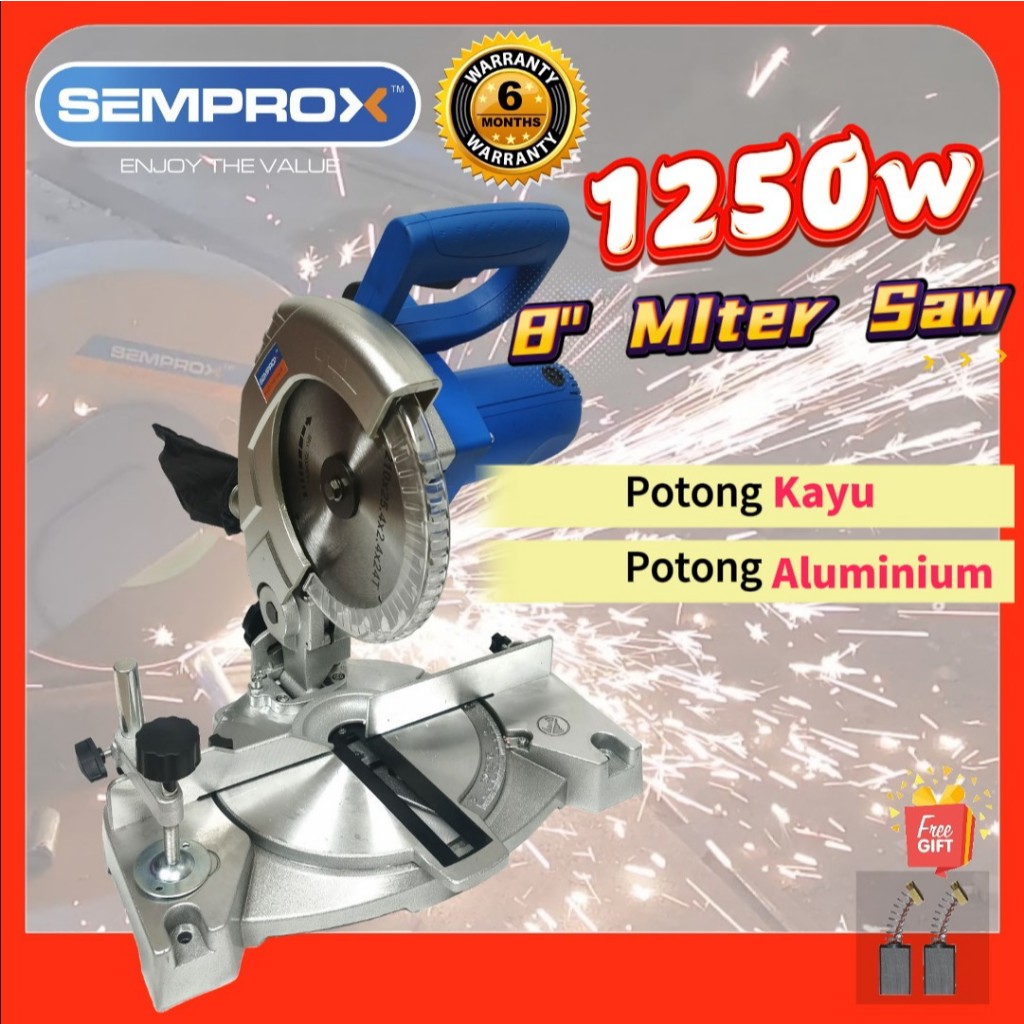 SEMPROX SMS2101 1250w 8" Miter Saw Mesin Potong Aluminium Mesin Potong ...
